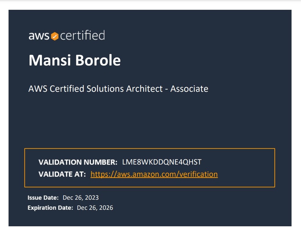 Portfolio • Mansi Borole